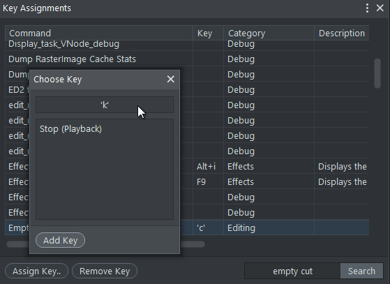 [SOLVED] Empty Cut "C" key not working | LWKS Forum
