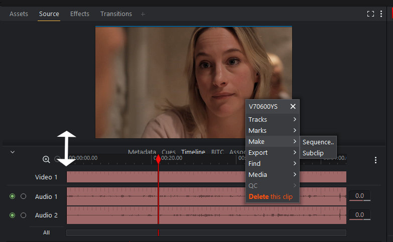 Make subclips from the timeline | LWKS Forum